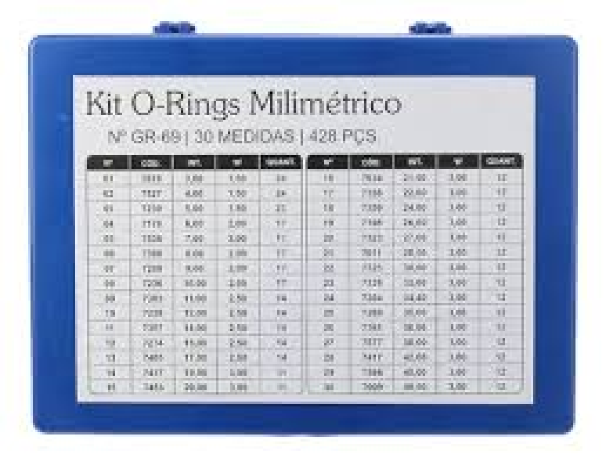 Caixa Orings AZUL Milimétricos C/428un - Tudo Util